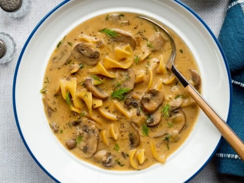 Polish Style Mushroom and Noodle Soup