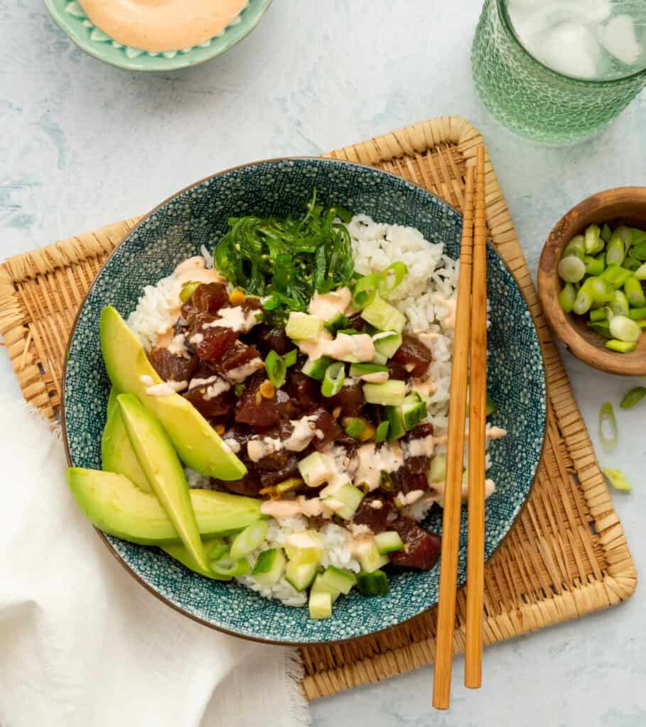 How to Make the Best Poke Nachos with Ahi Tuna - Little Black Skillet