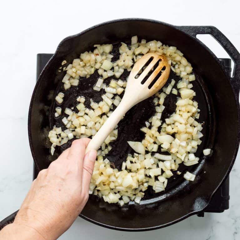 Southern Style Green Beans with Onions and Bacon - Little Black Skillet